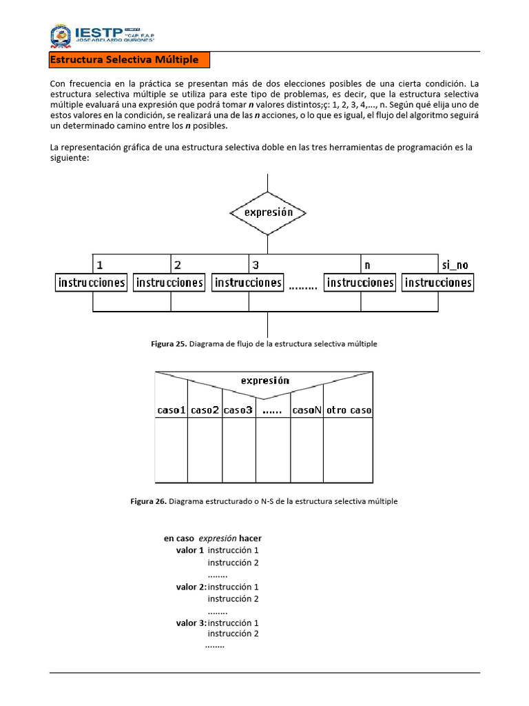 Sesion_7_-_Estructura_Selectiva_Multiple_y_Anidada | PDF | Algoritmos | Programación de computadoras