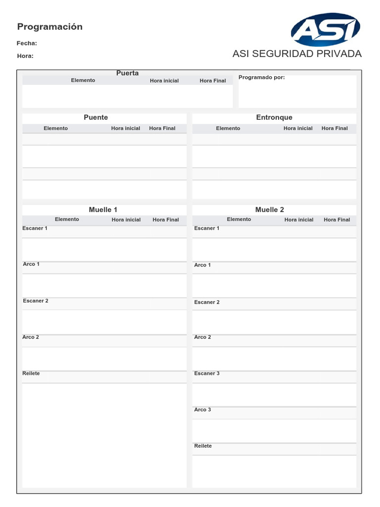 Formato de Programacion Diaria Ecv | PDF