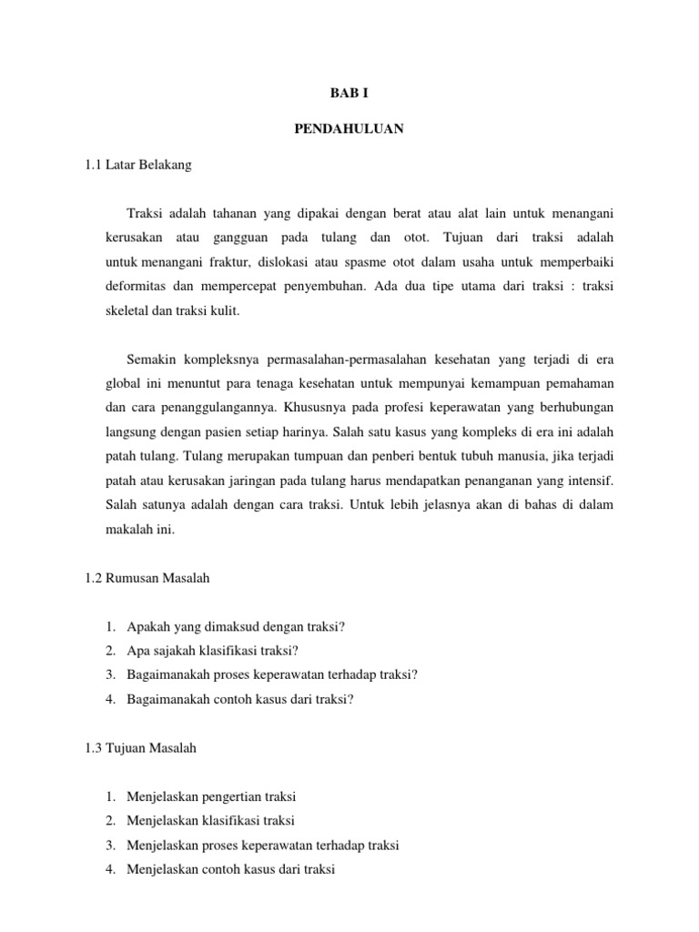 Pengertian dan Klasifikasi Traksi Medis | PDF | Kesehatan Holistik