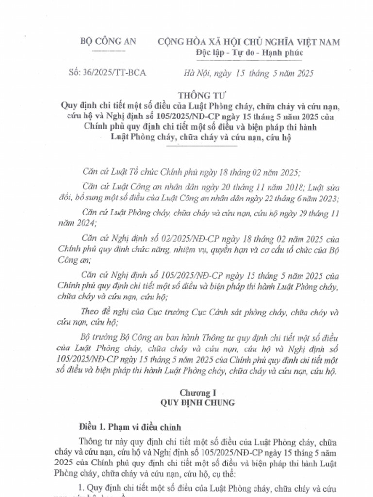 Thông Tư 36.2025.Tt - Bca | PDF
