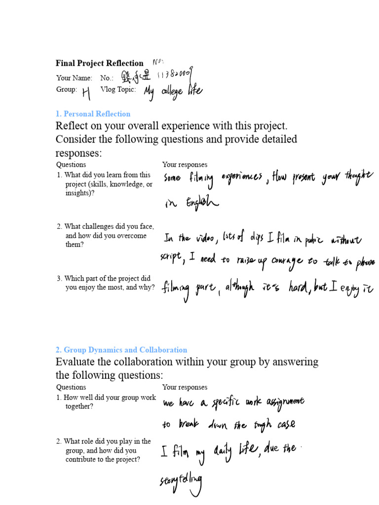 Final Project Reflection and Insights | PDF | Cognition | Learning