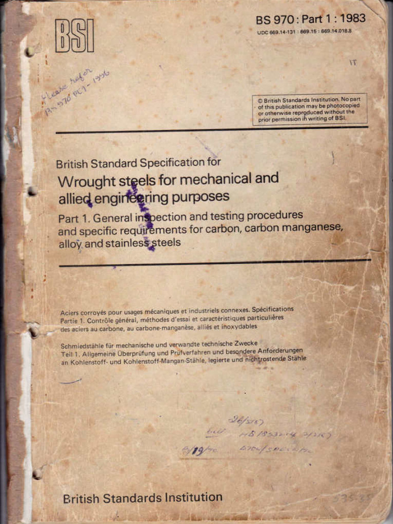 BS970 1983 | PDF | Mechanical Engineering | Applied And ...