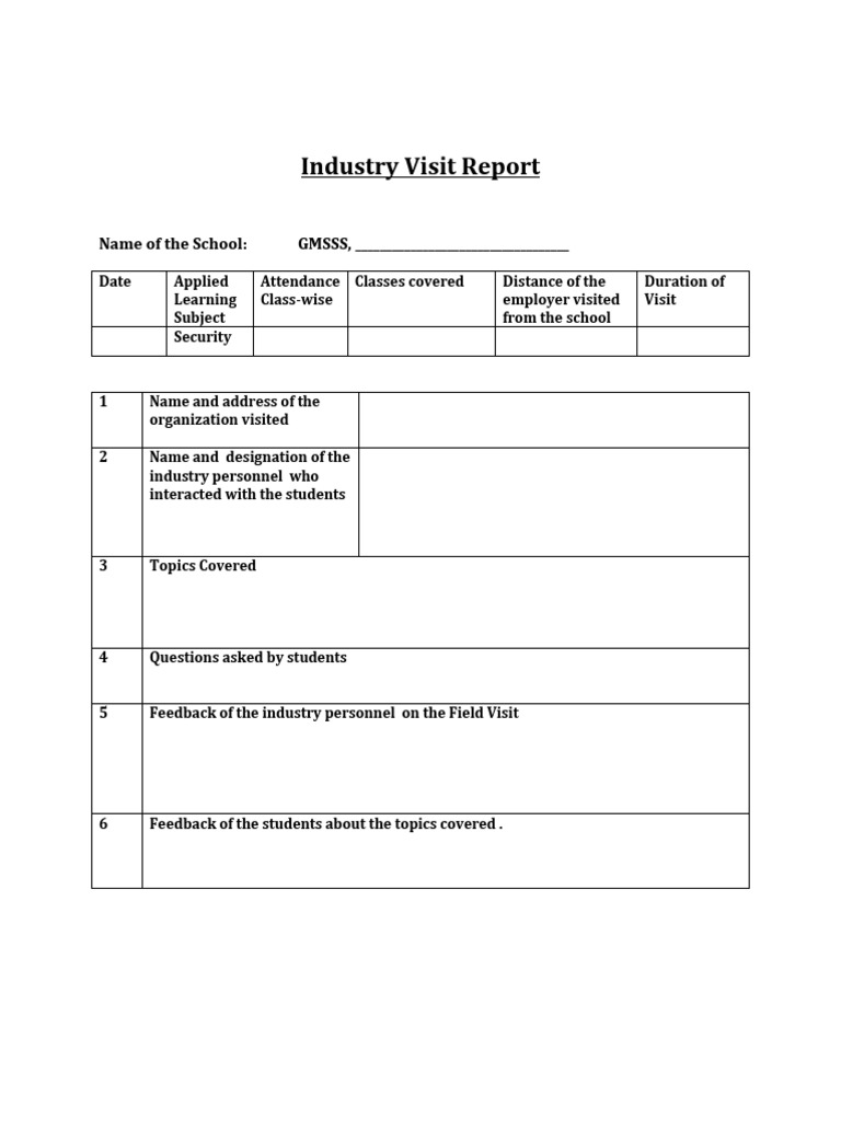 Industry Visit Feedback Report | PDF