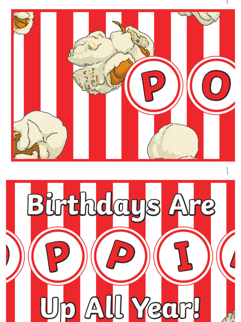 Birthdays Are Popping Up All Year Display Banner | PDF