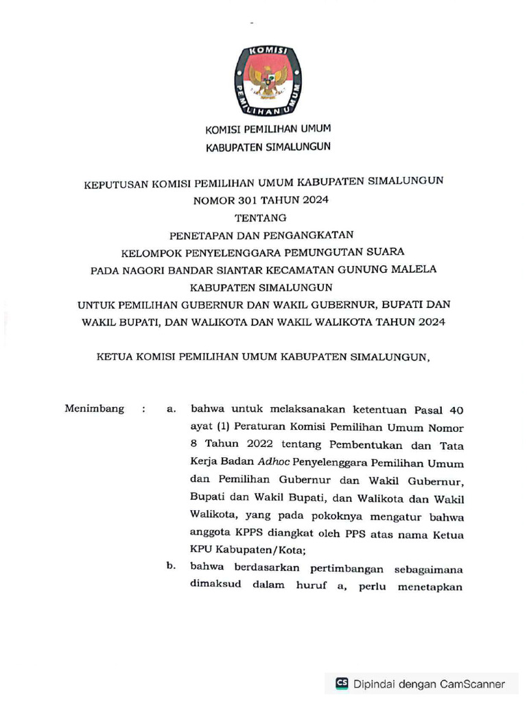 SK Pengakatan KPPS Terpilih - Compressed - Compressed | PDF