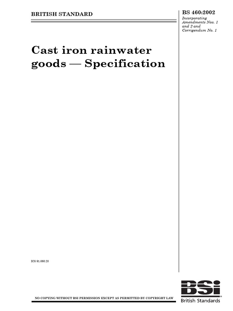 BS 460-2002 | PDF | International Electrotechnical Commission