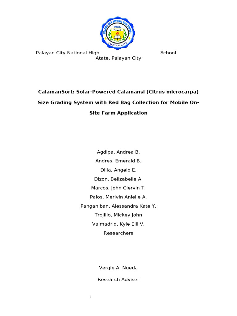 Solar-Powered Calamansi Grading System | PDF | Automation | Usability