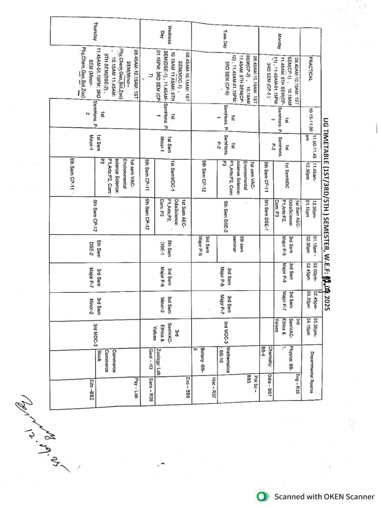+3 Revised Time Table | PDF
