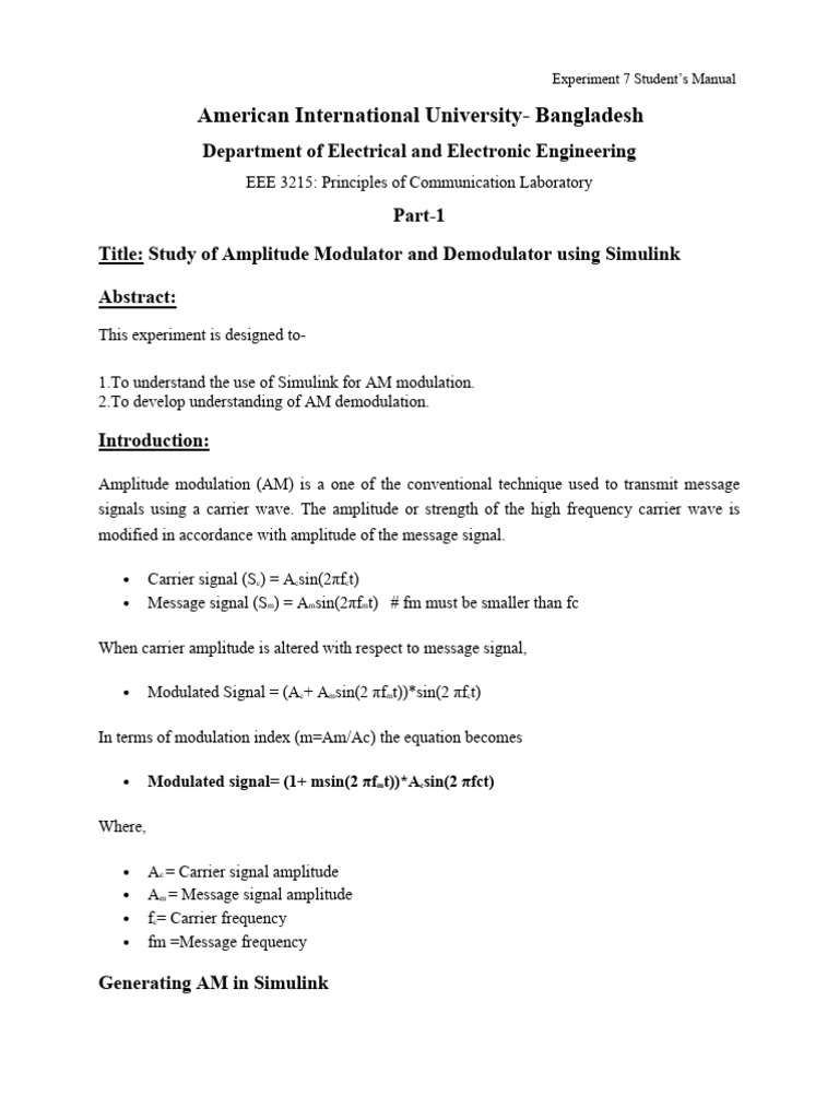 AM and FM Modulation in Simulink | PDF | Frequency Modulation ...