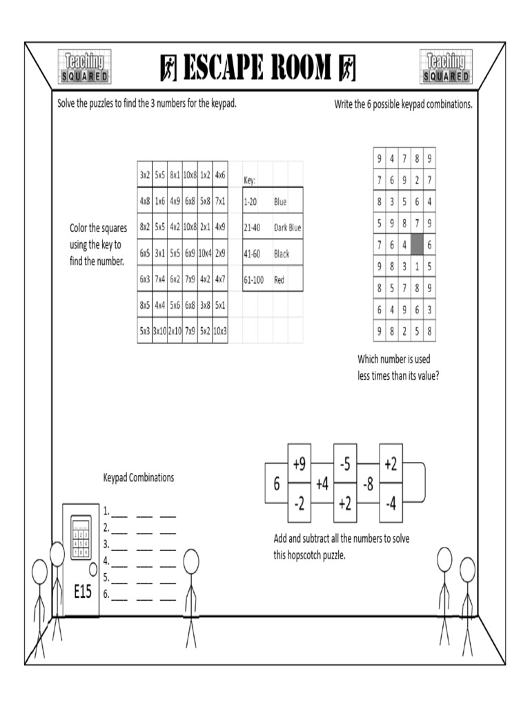 Escape Room Worksheet E15 | PDF