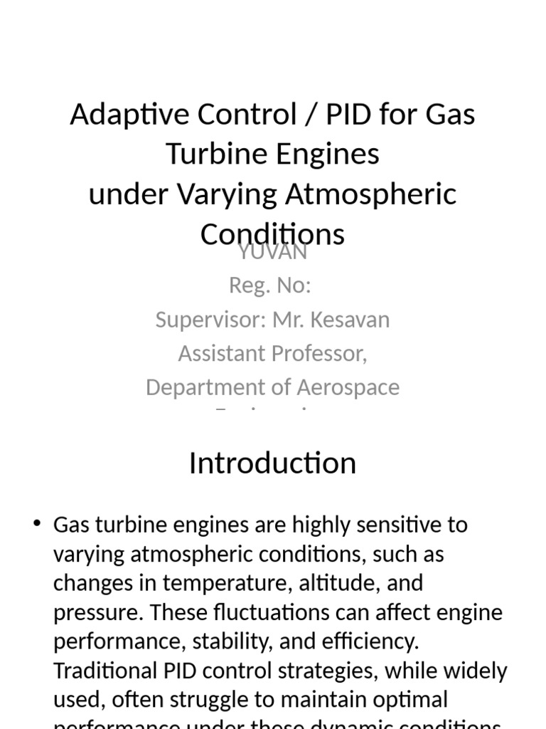 Adaptive PID GasTurb Project Presentation | PDF | Simulation | Applied ...