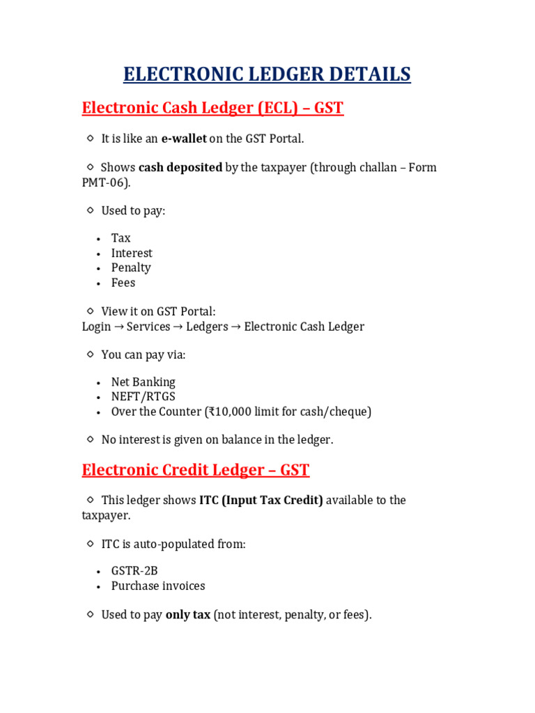 GST Electronics Ledgers | PDF | Taxes | Government Finances