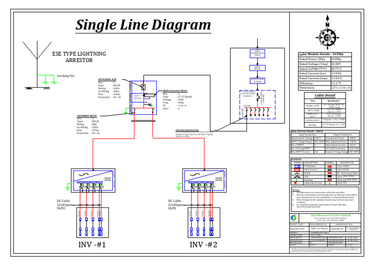 Solar Single Line Diagram Overview | PDF | Power Inverter ...