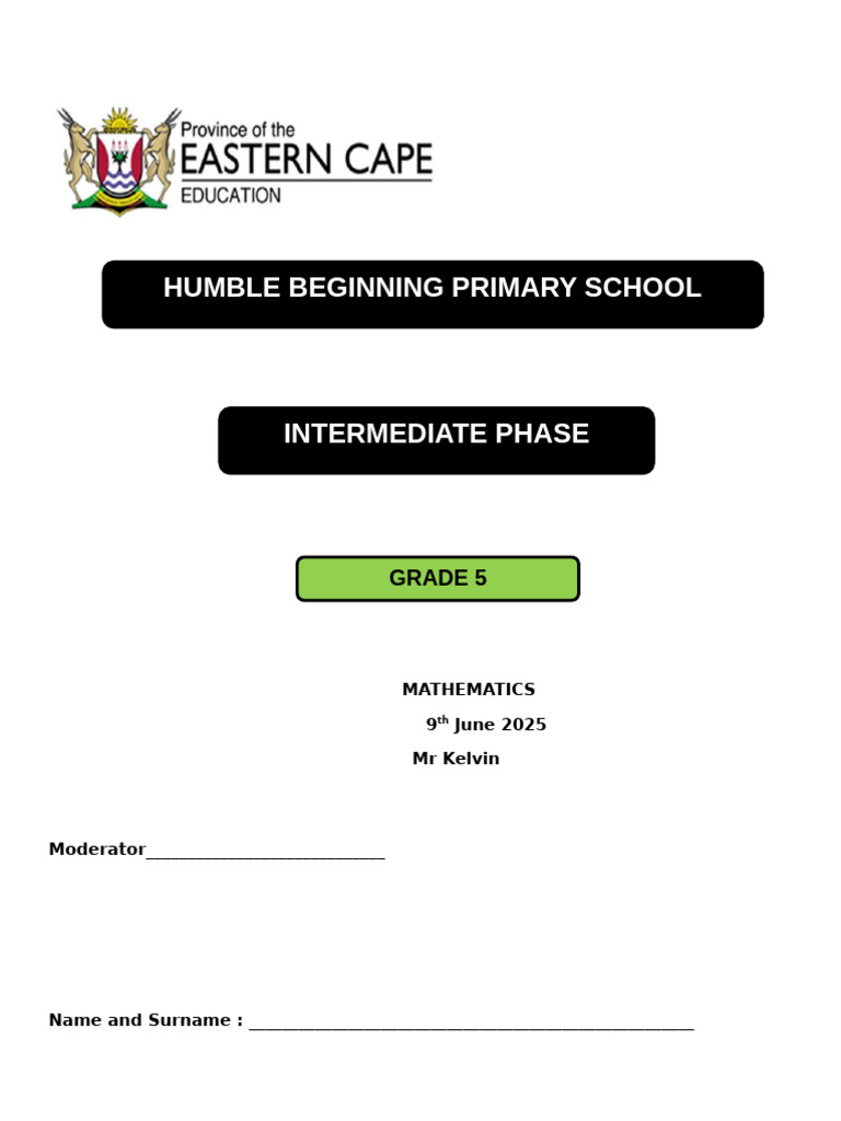 EMS Grade 7 Term 1 Test | PDF