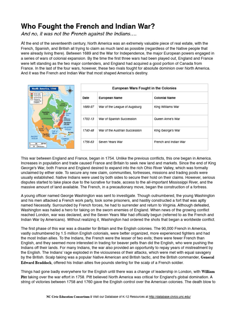 French & Indian War - Who Fought... | PDF | French And Indian War ...
