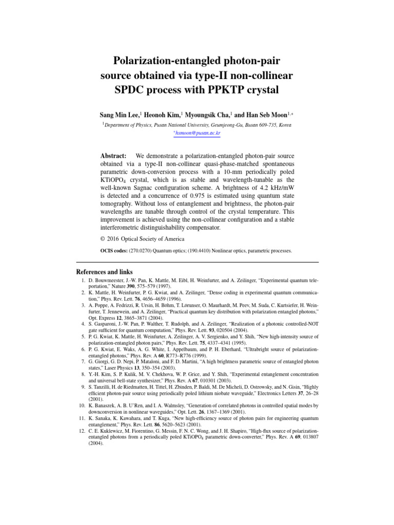 Polarization-Entangled Photon-Pair Source Obtained Via type-II Non ...
