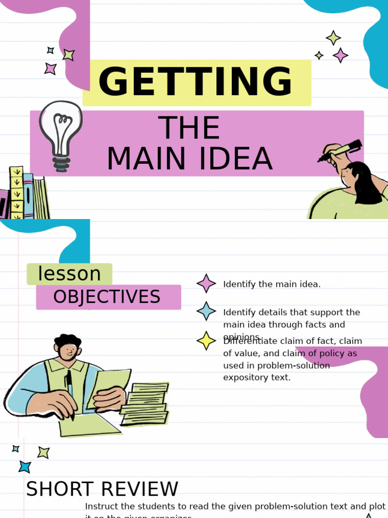 ENG7 - Q4-Lesson 2 - Getting The Main Idea & The QSP | PDF | Sleep | Pollination