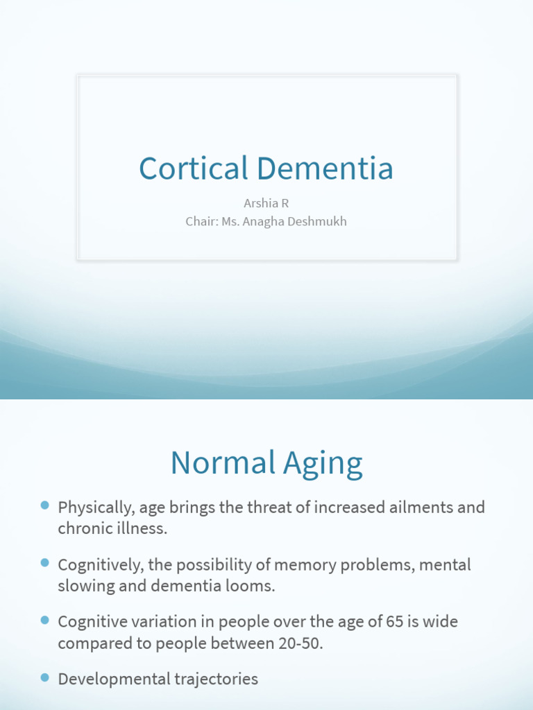 Understanding Cortical Dementia Types | PDF | Dementia | Aphasia