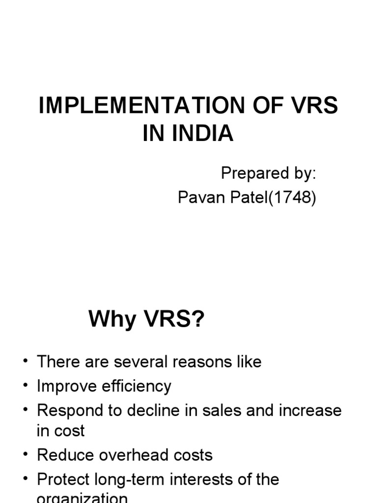 Implementation of Vrs in India | PDF