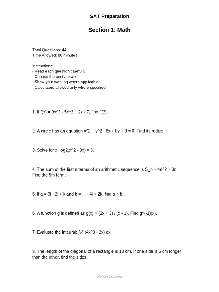 SAT Math and Science Prep Guide | PDF | Mathematics