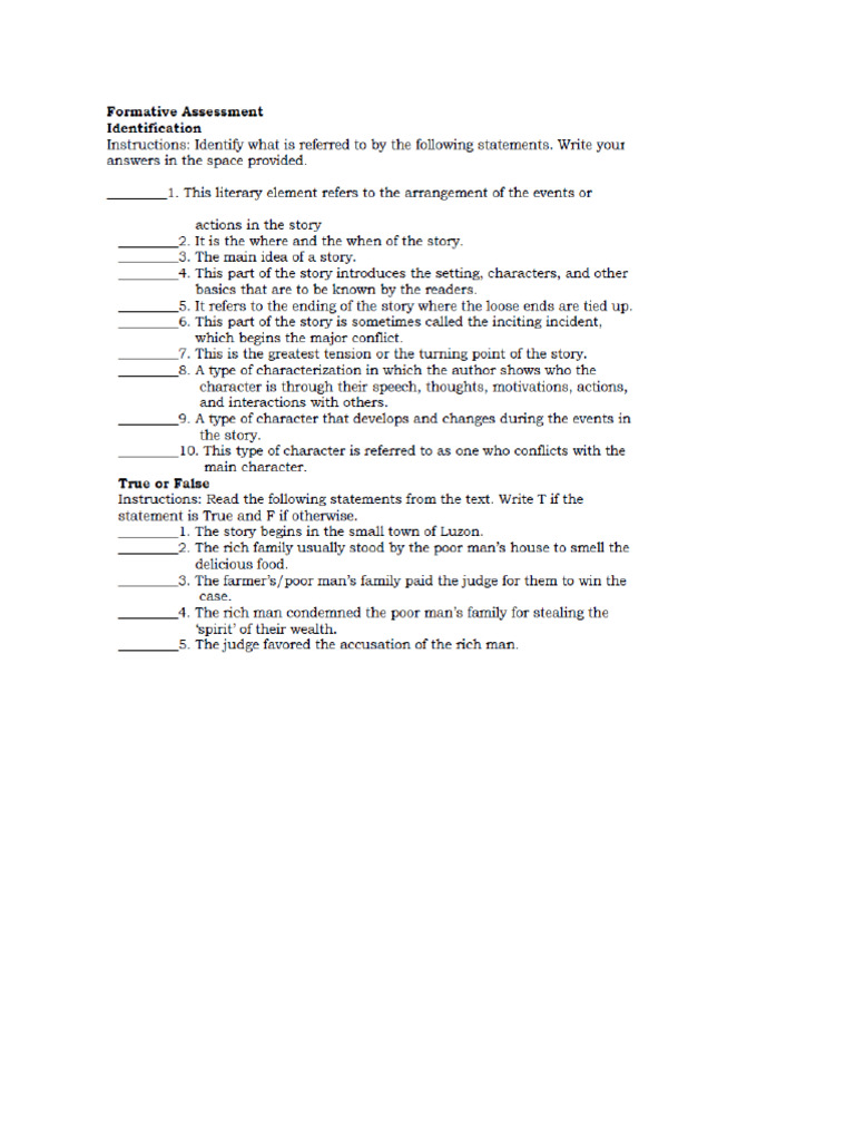 Formative Assessment | PDF