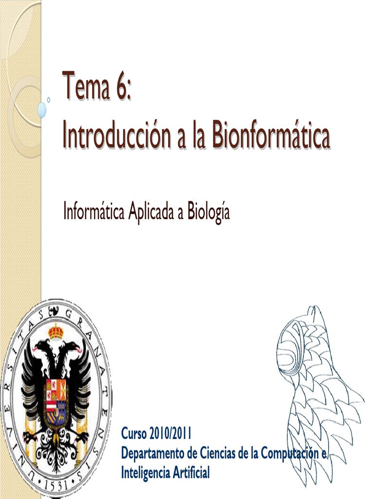 T7 Introduccion A La Bioinformática | PDF | Bioinformática | Adn