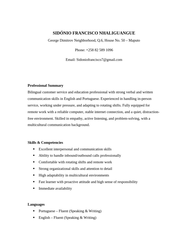 Sidonio Modern CV English | PDF | Learning | Human Communication