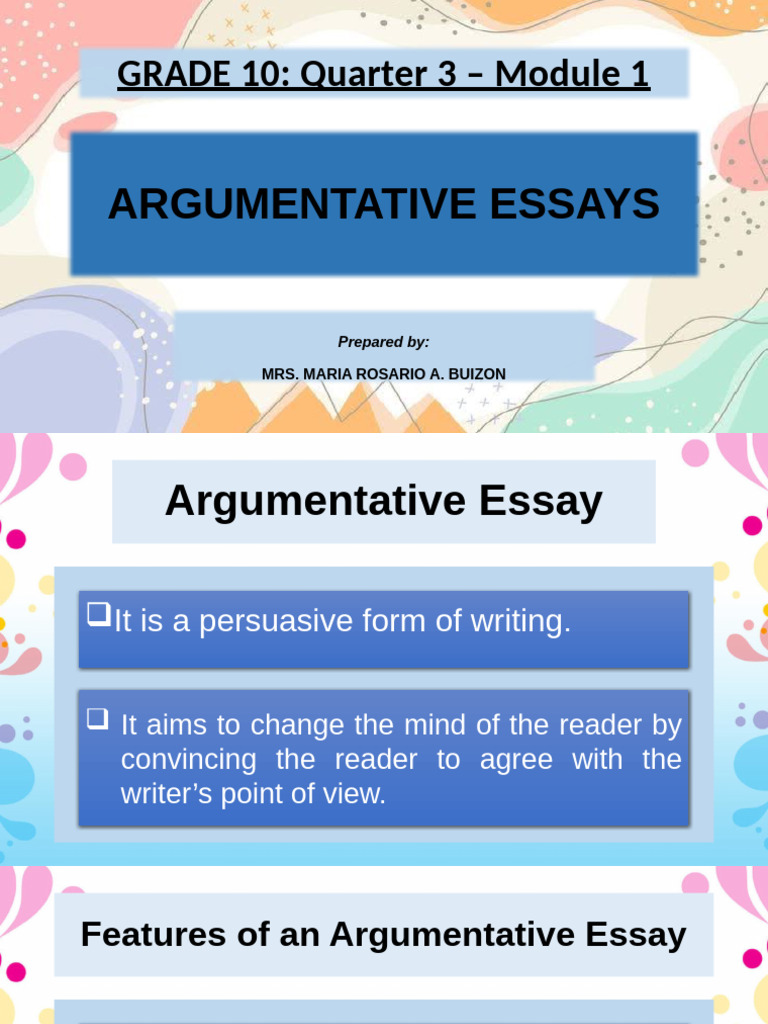 Argumentative Essay Writing Guide | PDF | Essays | Argument
