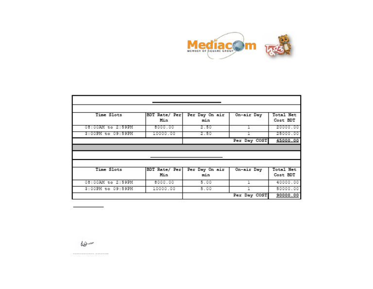Quation For MediaCom | PDF