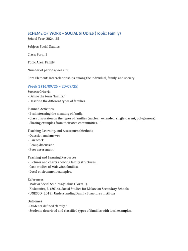 Primary 5 Social Studies: Family Unit | PDF