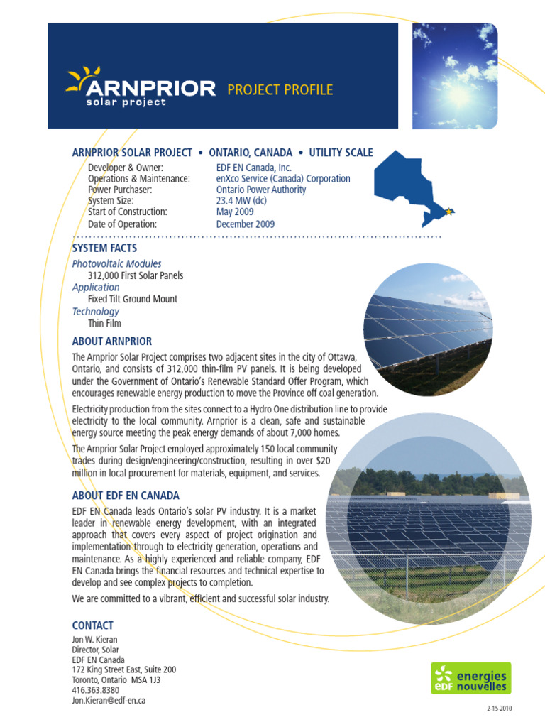 Arnprior Project Profile 2-2010 | PDF