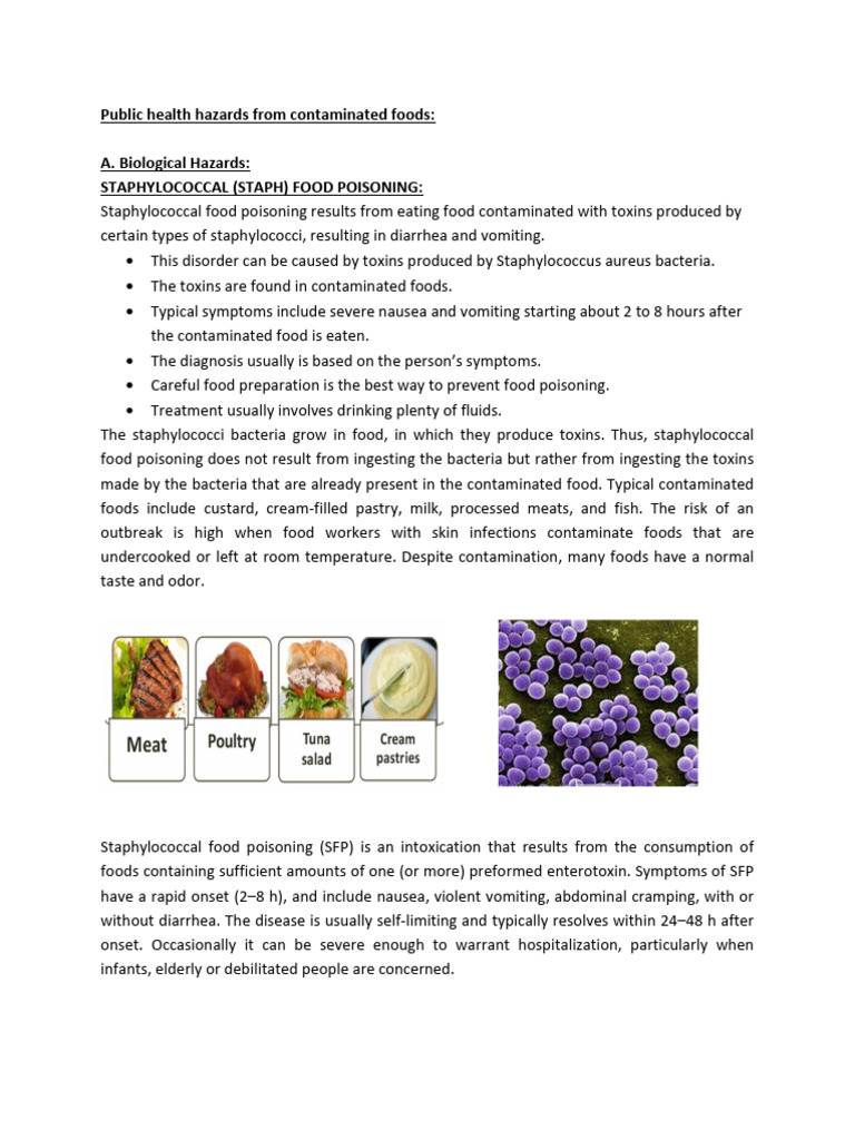 Public Health Risks of Contaminated Foods | PDF | Foodborne Illness ...