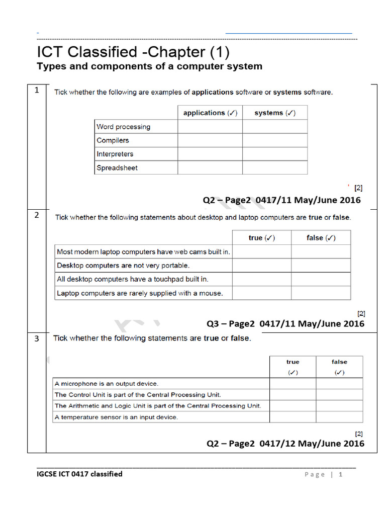 IGCSE ICT 0417 Computer System Guide | PDF