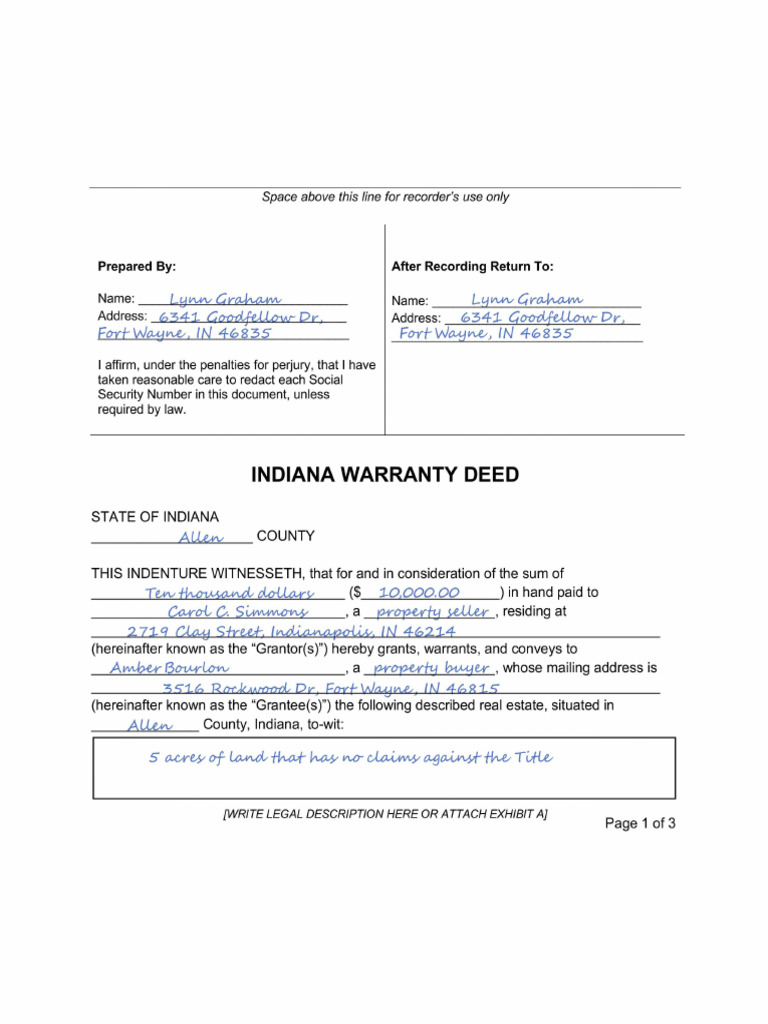 Warranty Deed | PDF