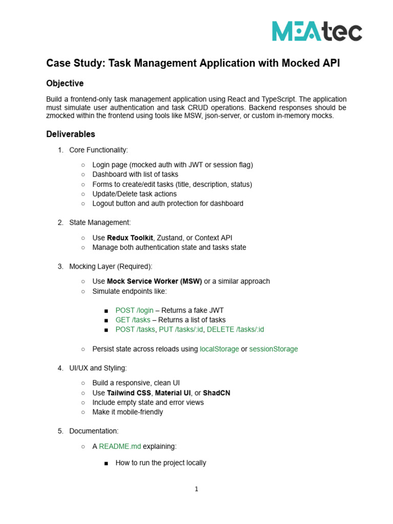 Case Study - Frontend Developer | PDF | Computer Engineering | Systems Architecture