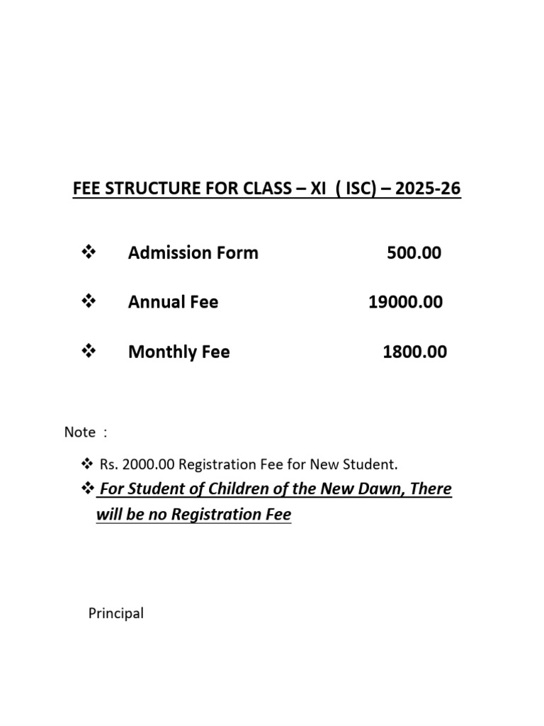 Fee Structure XI | PDF