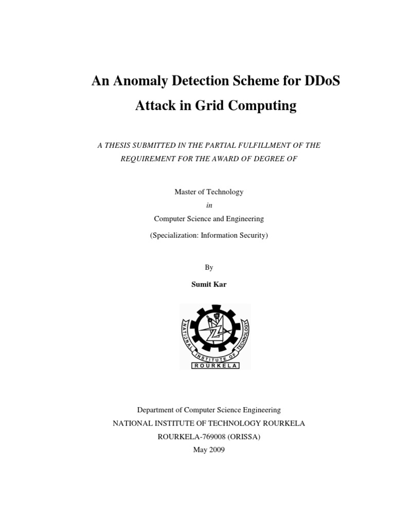 An Anomaly Detection System For Ddos Attack In Grid Pdf Denial Of