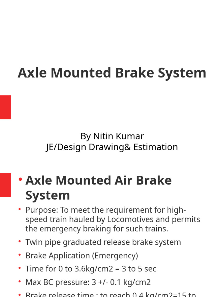 Axle Mounted Air Brake System Overview | PDF
