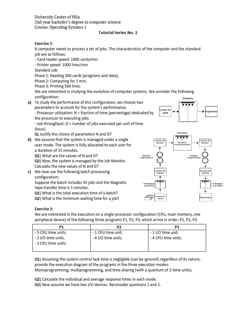 Computer Science Operating Systems Tutorial | PDF