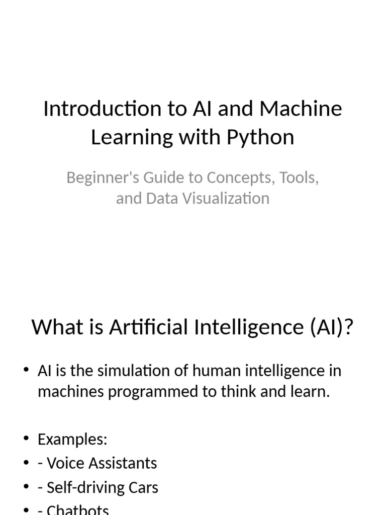 AI and ML Introduction Presentation | PDF | Machine Learning ...