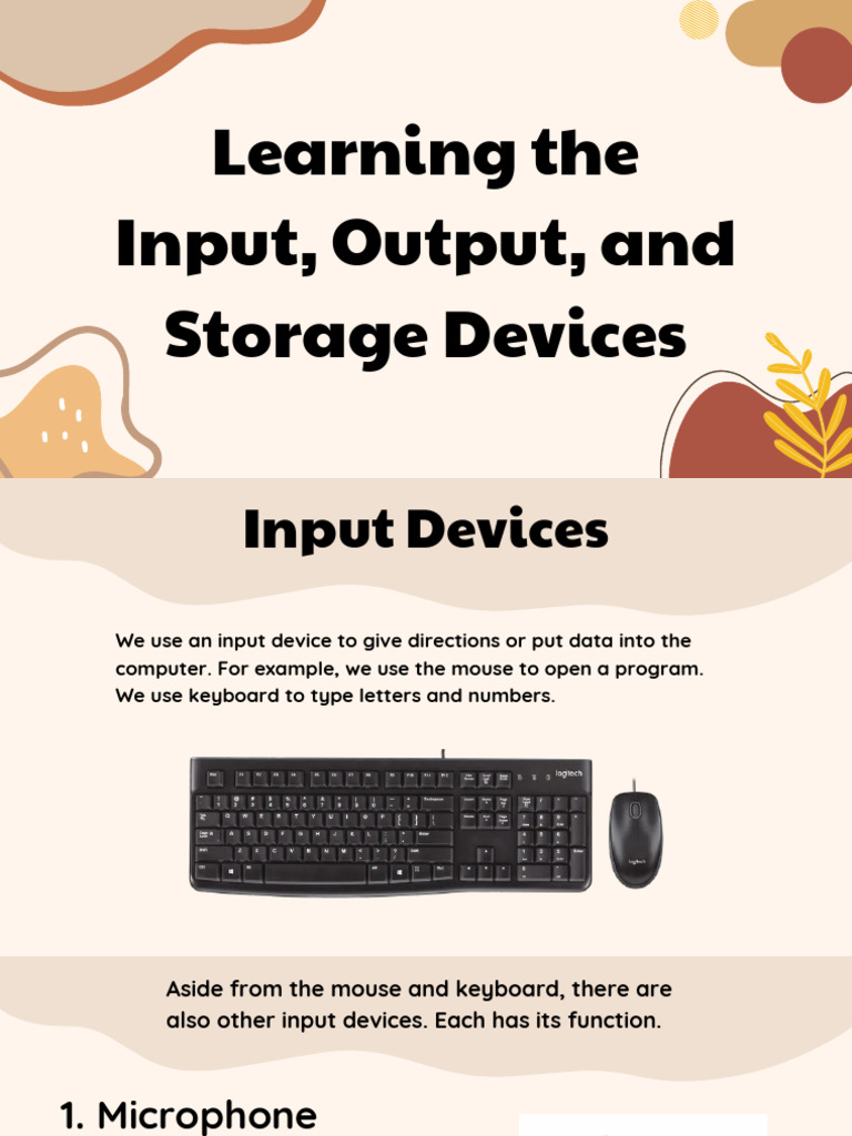 U1 Lesson 6 Learning The Input, Output, and Storage Devices | PDF | Computer Data Storage ...