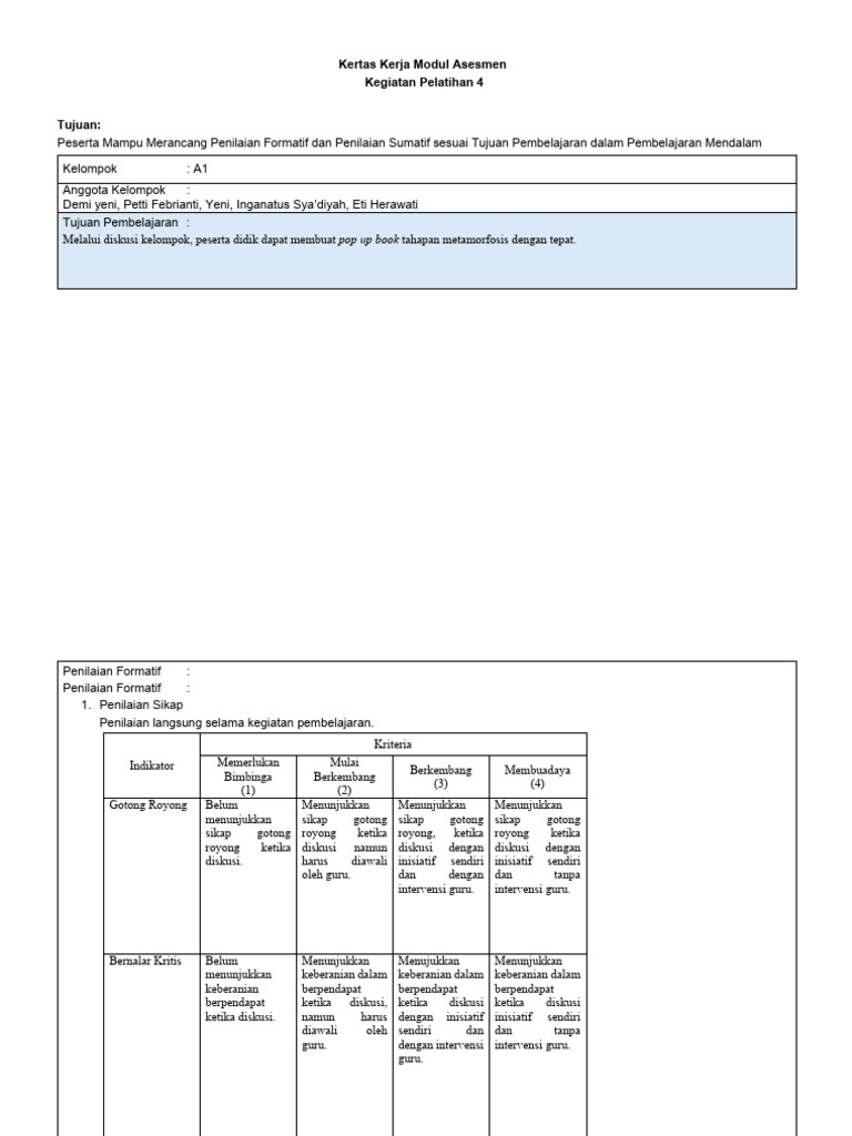 LK Modul 4 KP4 Asesmen PM 1 | PDF