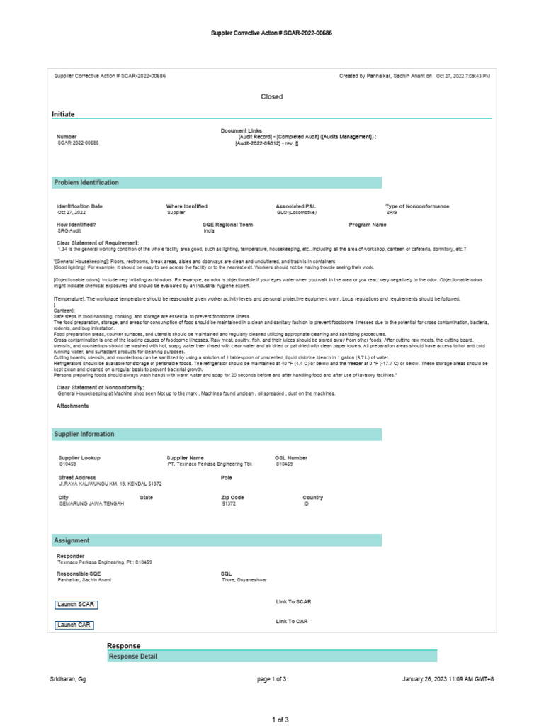 Supplier Corrective Action # SCAR-2022-00686 - 10.90.184.20 - 8080 ...