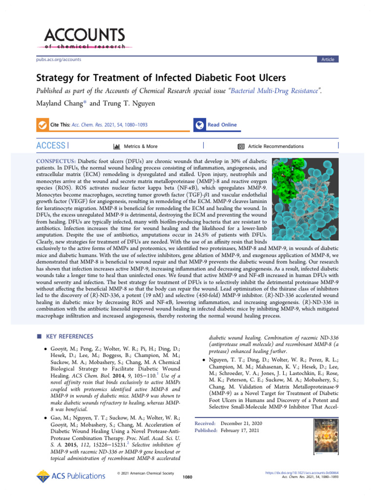 Strategy For Treatment of Infected Diabetic Foot Ulcers | PDF | Wound ...