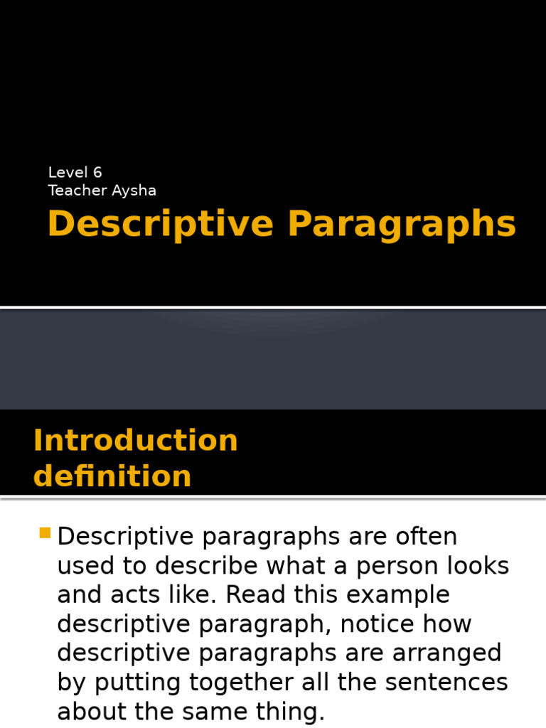 Descriptive Writing Exercises for Students | PDF