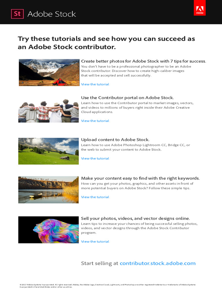 Adobe Stock Contributor Success Guide | PDF | Application Software ...