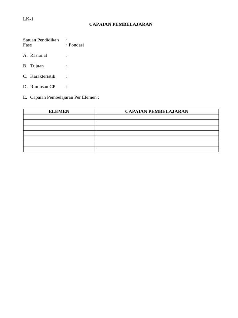 LK-1 CP Paud | PDF