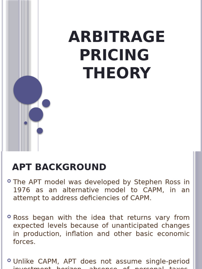 Understanding Arbitrage Pricing Theory | PDF | Capital Asset Pricing ...