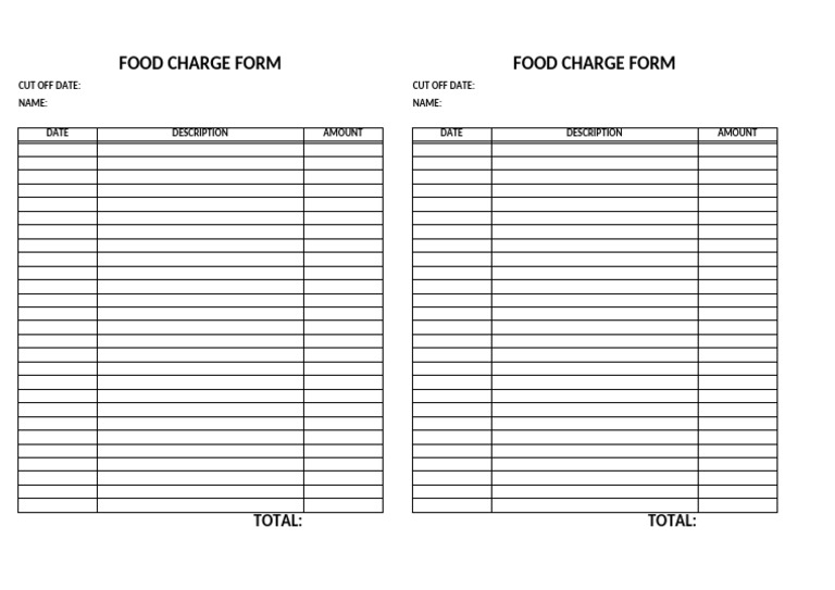 Food Charge Form | PDF