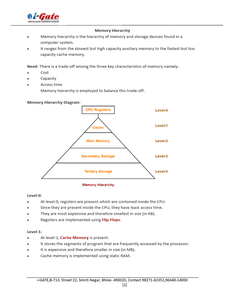Co Theory Notes - Igate Bhilai | PDF | Random Access Memory | Computer ...